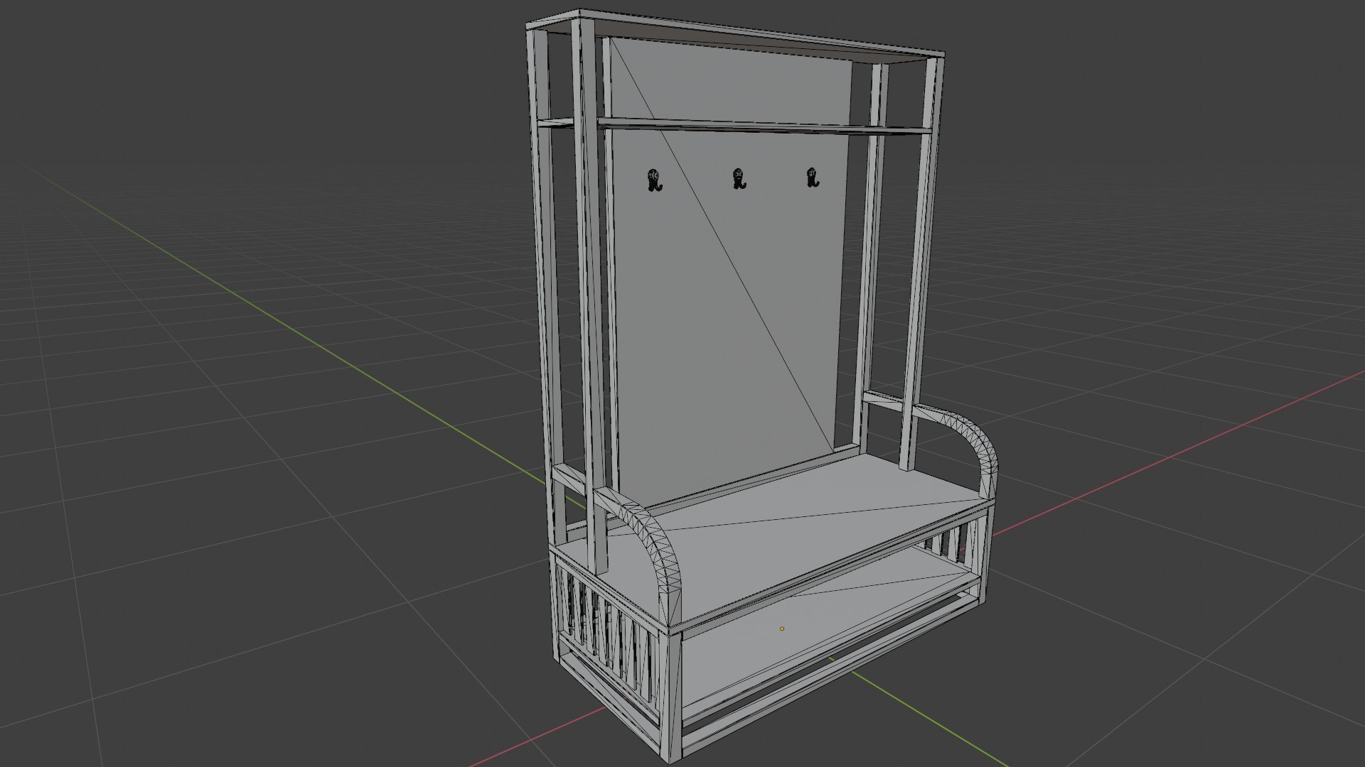 3D Wooden Hall Bench Model - TurboSquid 1733284