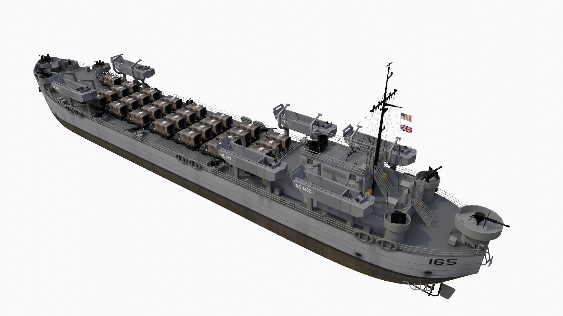 Lst Landing Transport Ship Boat 3d Model