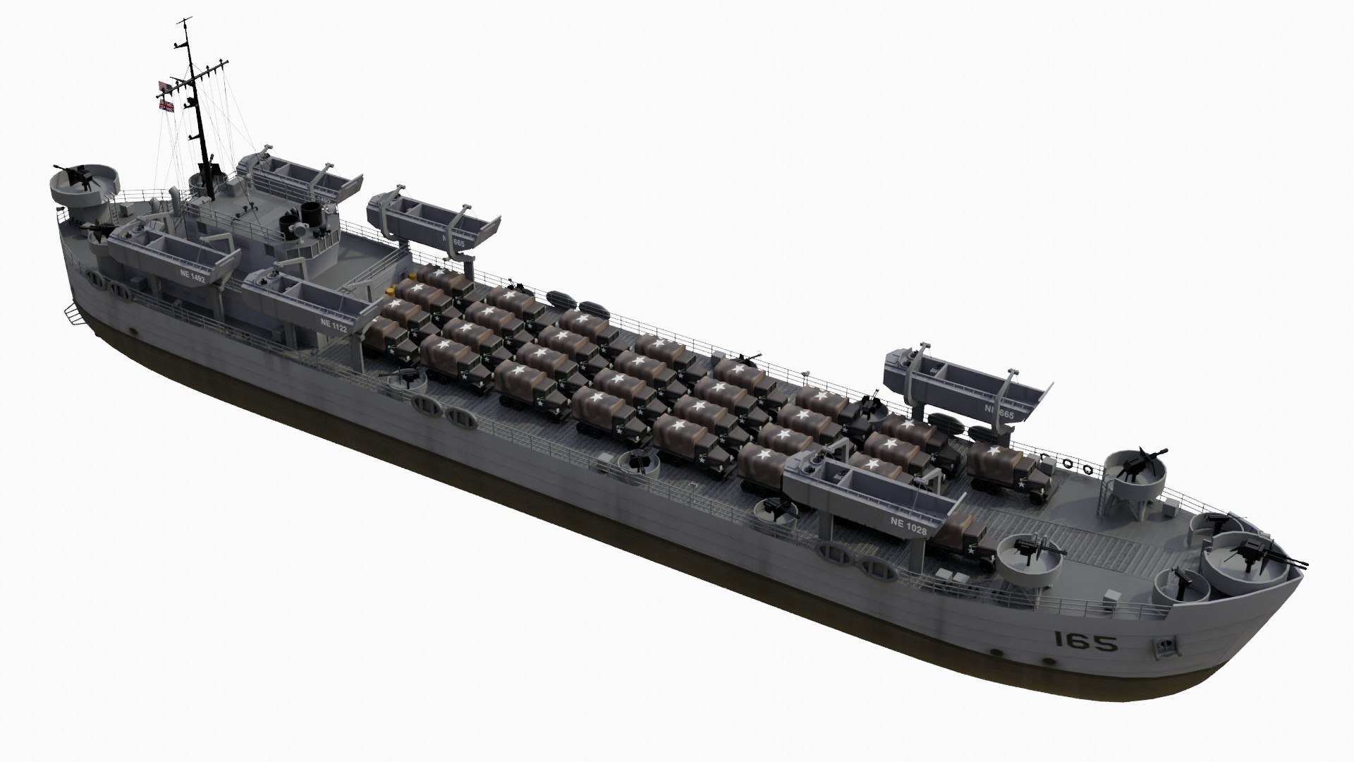 Lst Landing Transport Ship Boat 3d Model