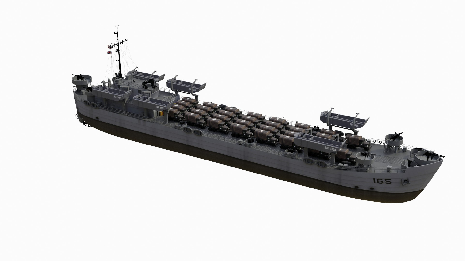 Lst Landing Transport Ship Boat 3d Model