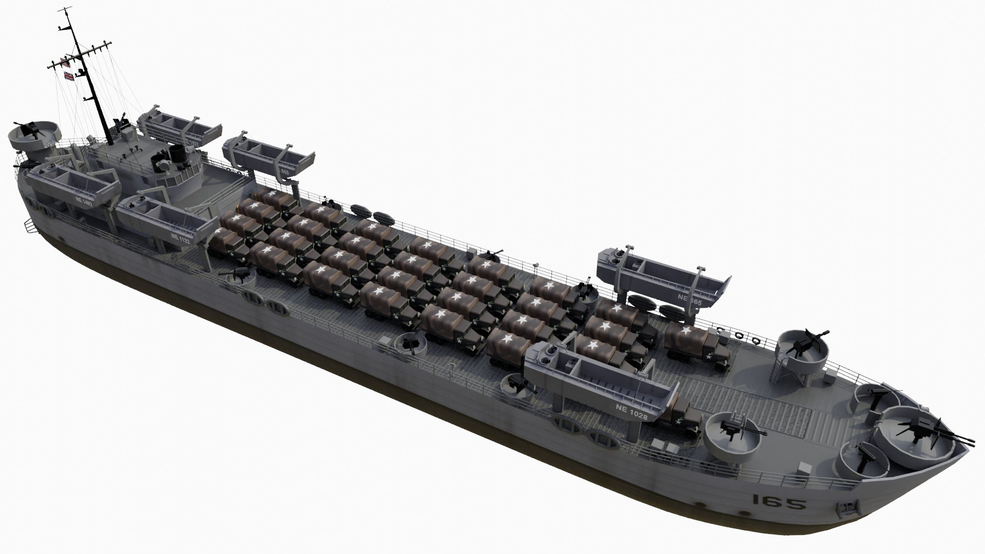Lst Landing Transport Ship Boat 3d Model