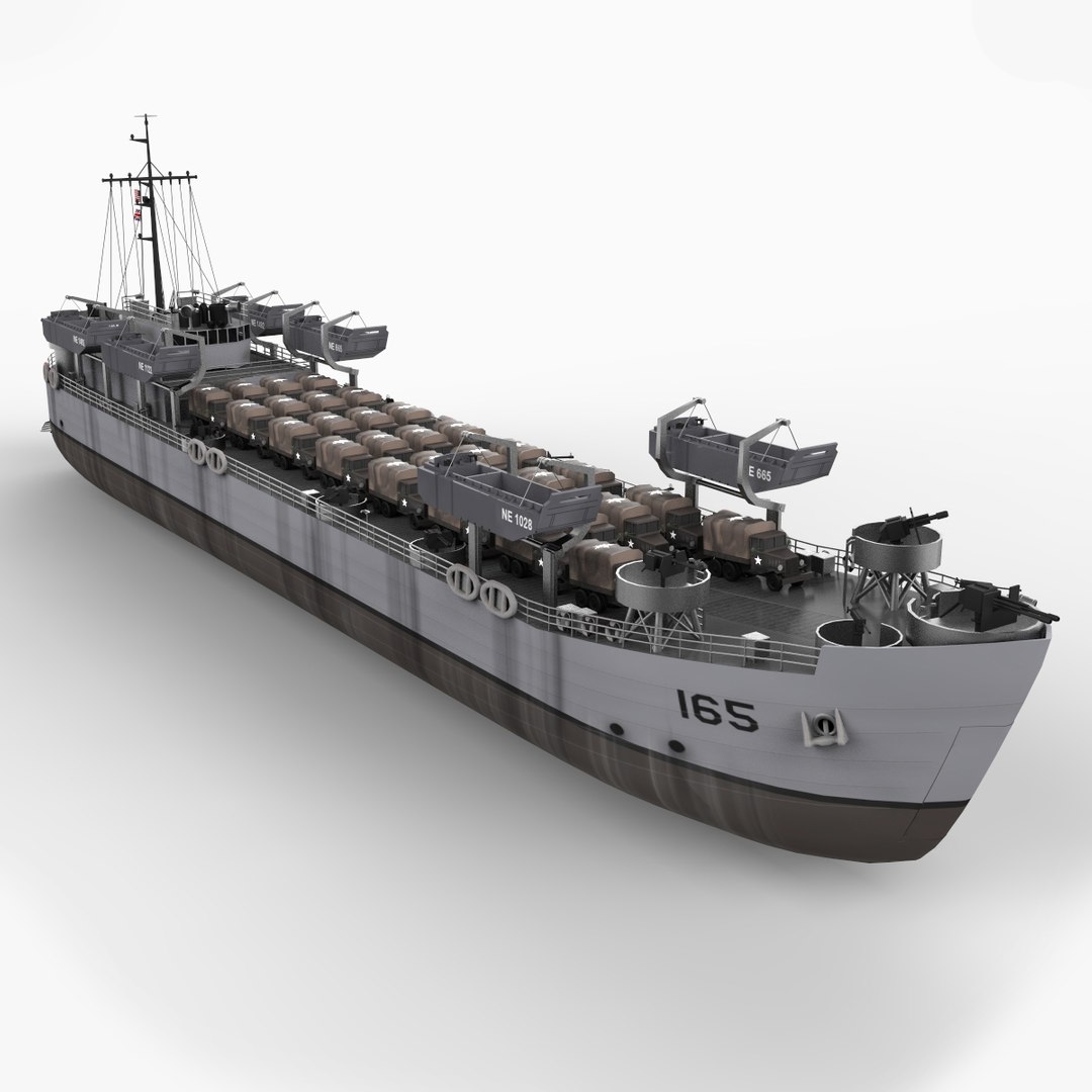 Lst Landing Transport Ship Boat 3d Model