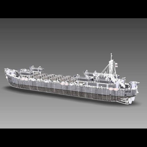 lst landing transport ship boat 3d model