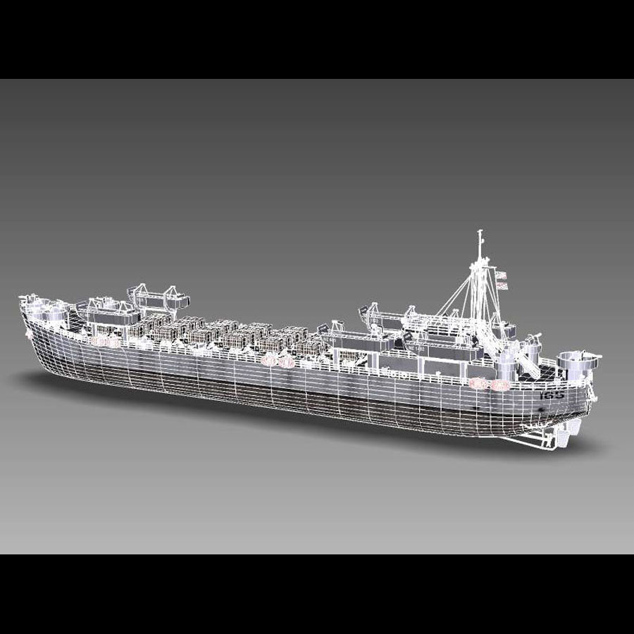 lst landing transport ship boat 3d model