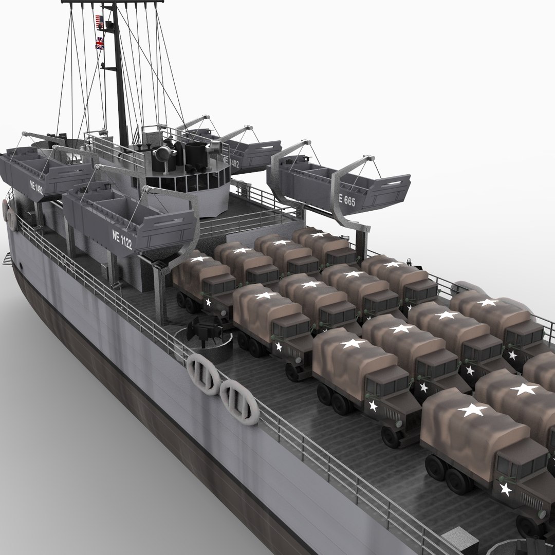 Lst Landing Transport Ship Boat 3d Model