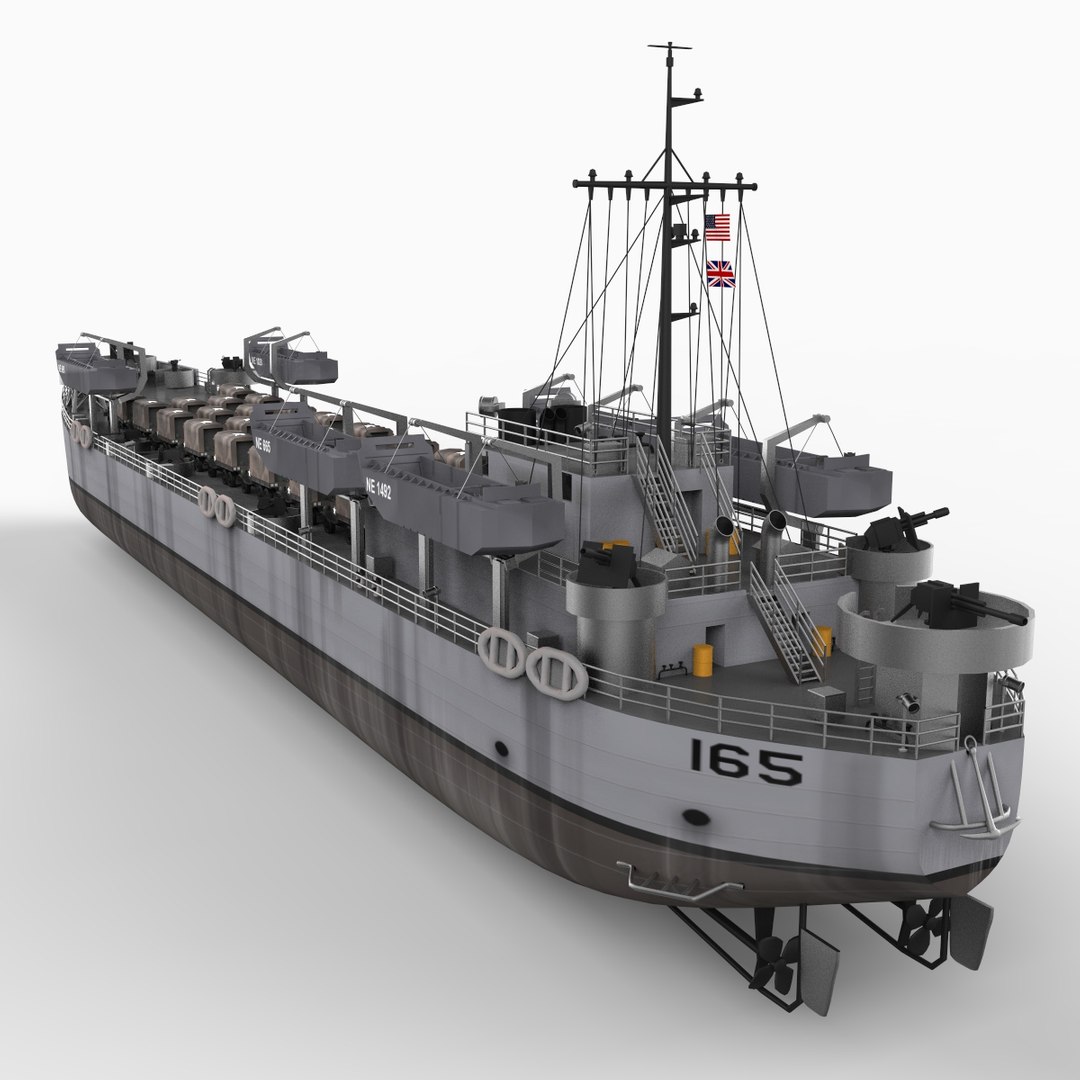 Lst Landing Transport Ship Boat 3d Model