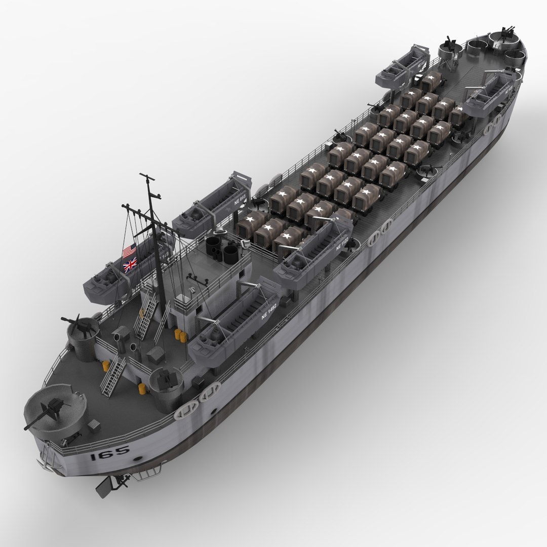 Lst Landing Transport Ship Boat 3d Model