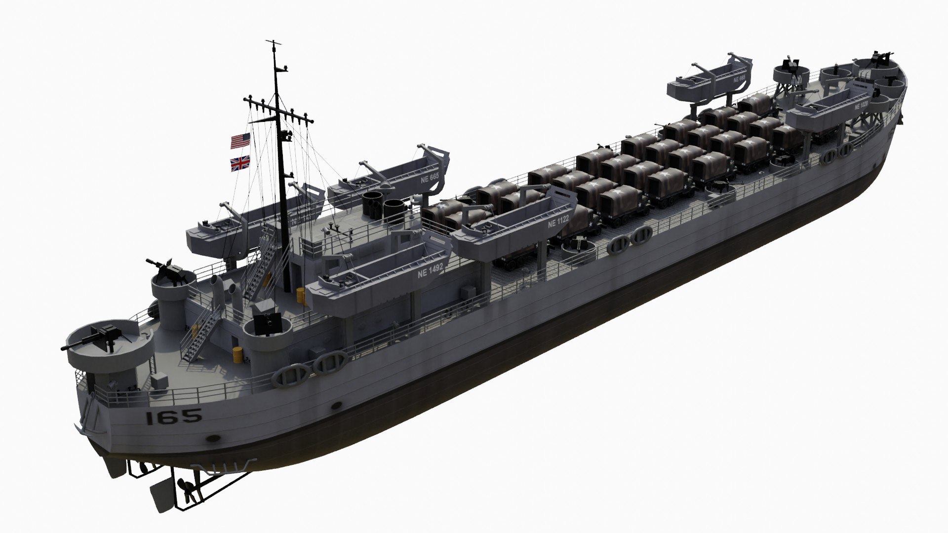 Lst Landing Transport Ship Boat 3d Model