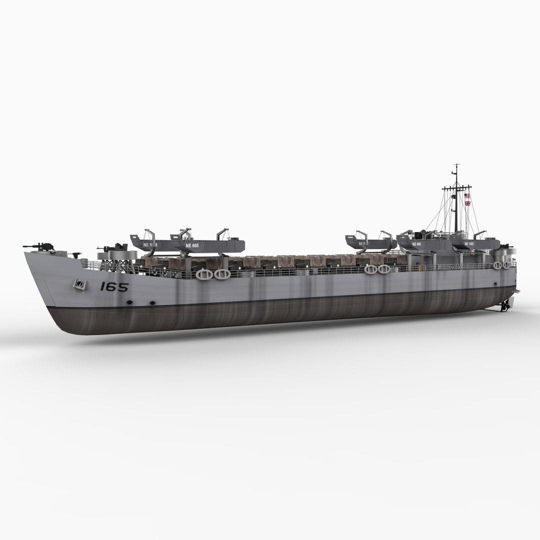 Lst Landing Transport Ship Boat 3d Model