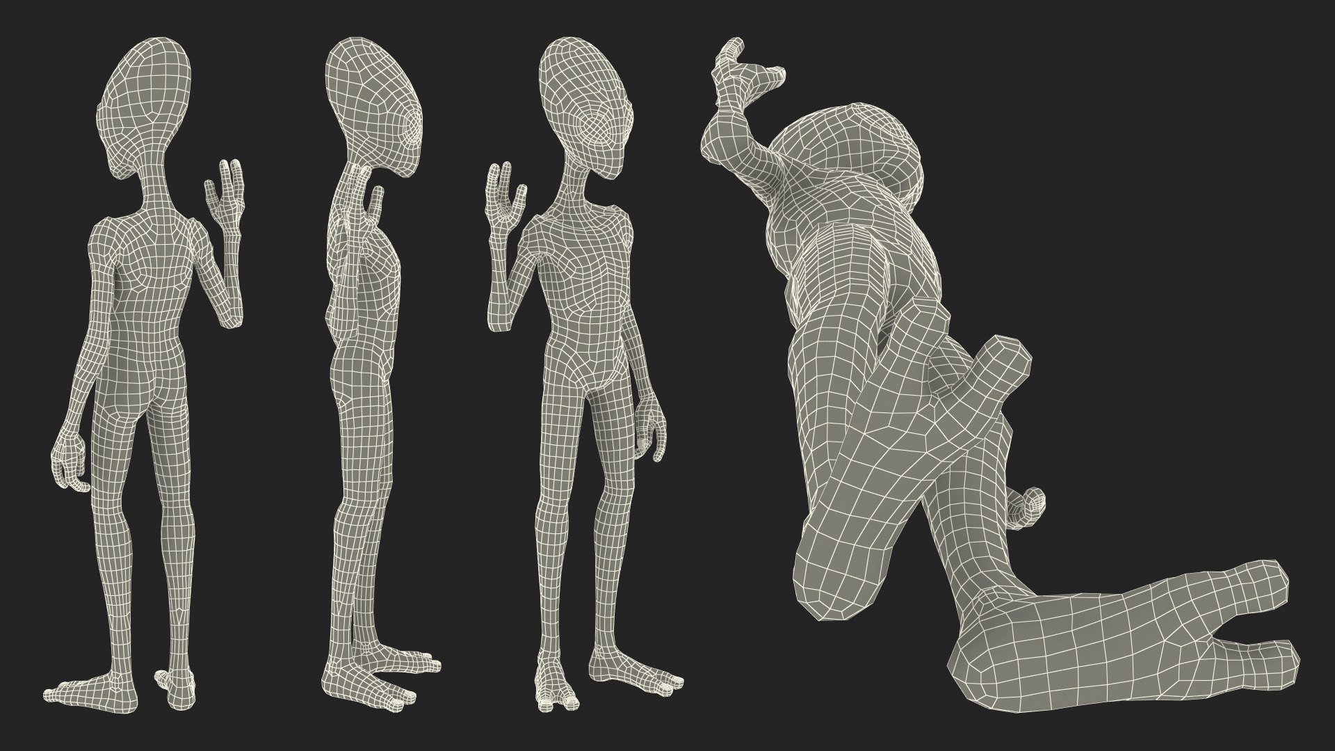 Extraterrestrial alien greeting pose 3D model - TurboSquid 1628884