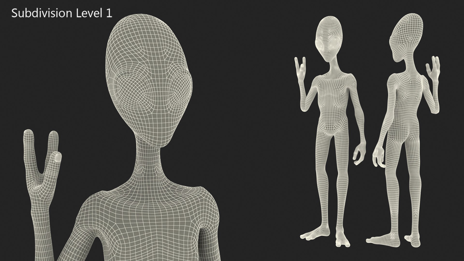 Extraterrestrial alien greeting pose 3D model - TurboSquid 1628884