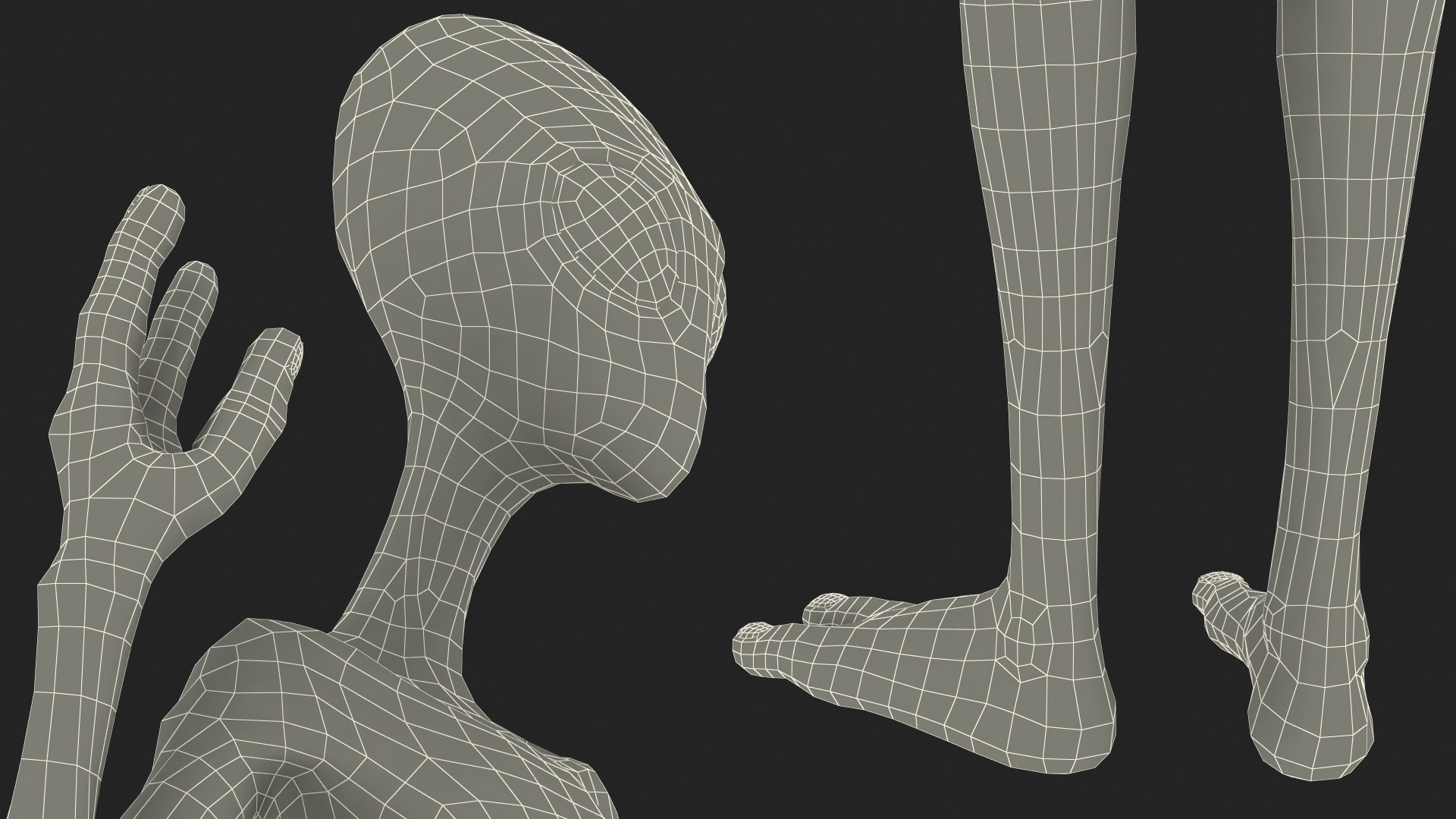 Extraterrestrial alien greeting pose 3D model - TurboSquid 1628884