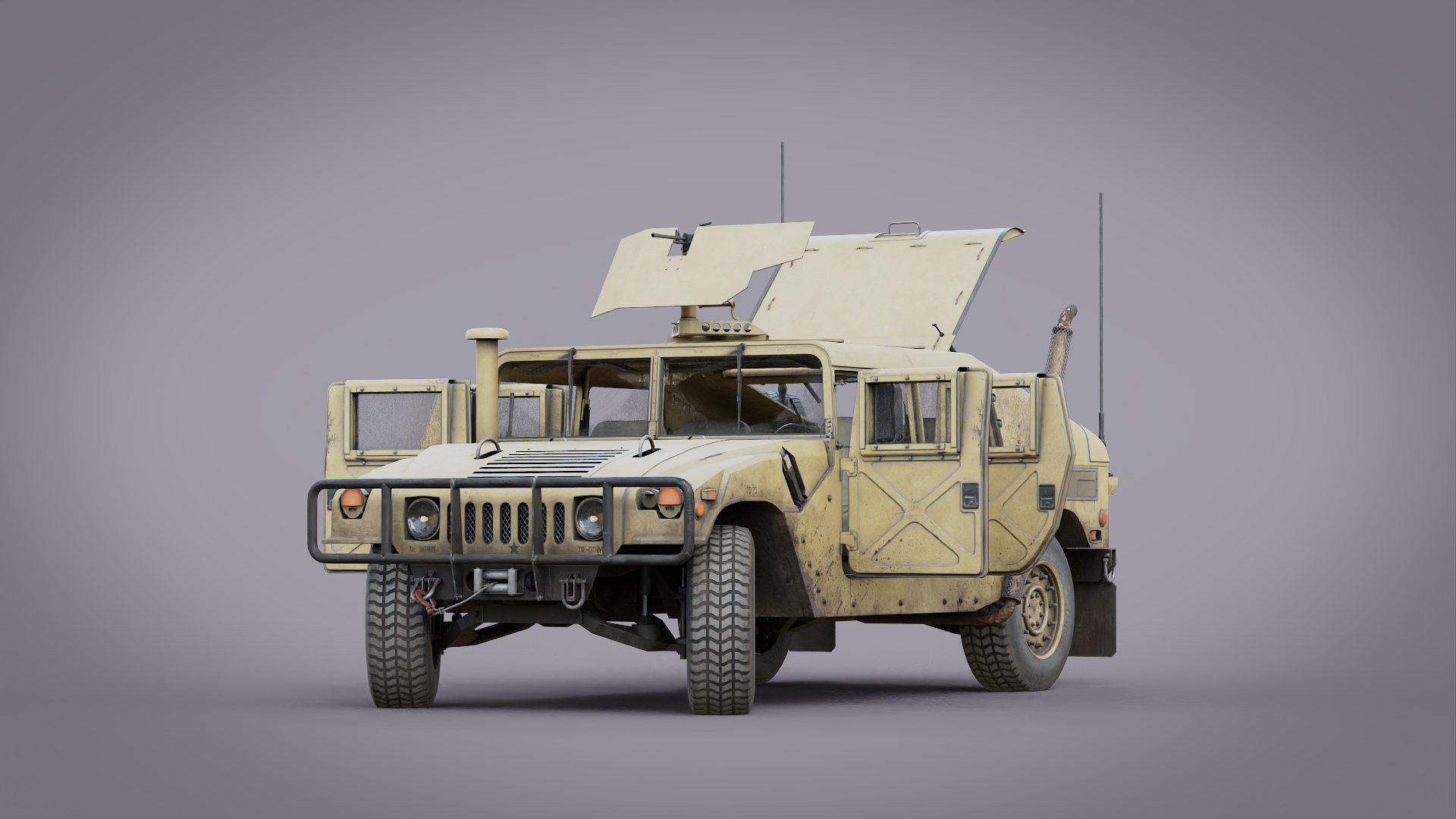 Humvee Armored Car With Interior Realtime 3D Model - TurboSquid 2190802