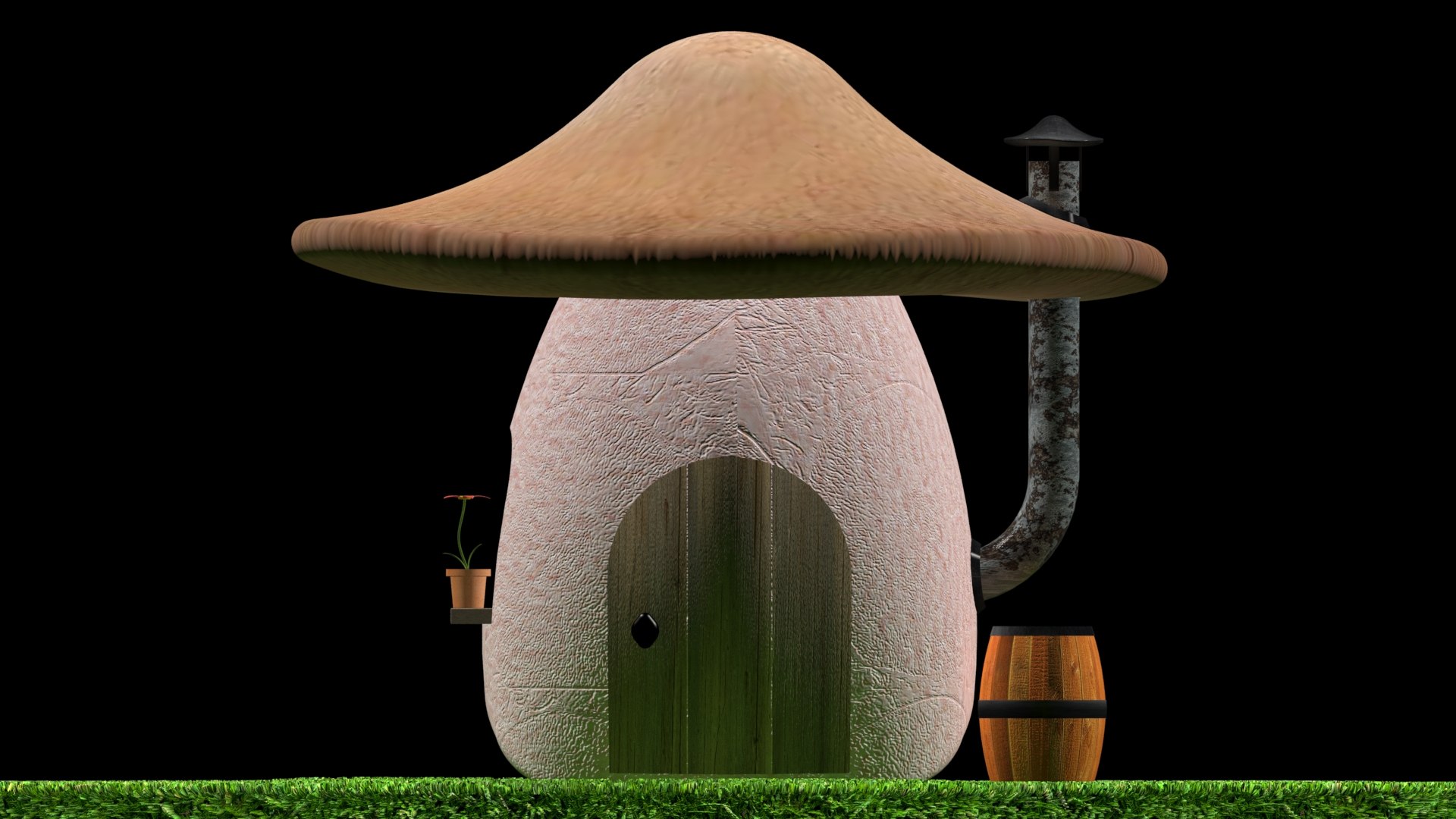 Mushroom House 3D Model - TurboSquid 2349074