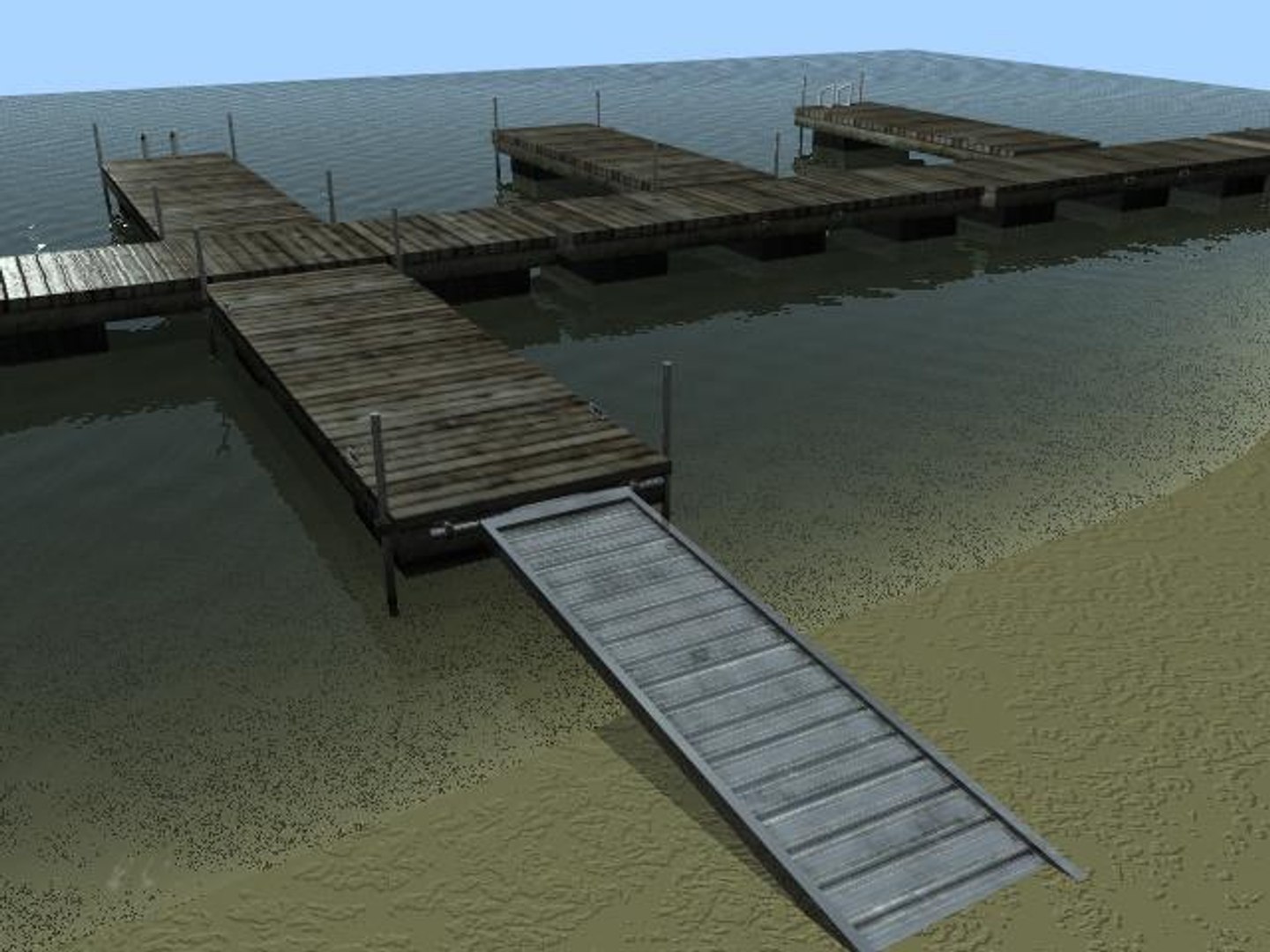 Log Cabin Dock Combo 3d Obj