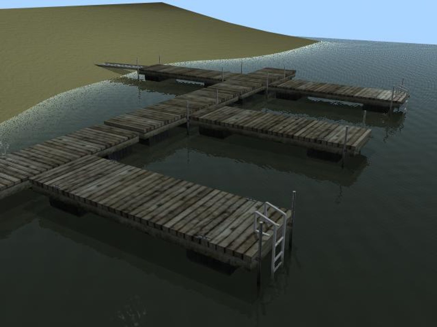 Log Cabin Dock Combo 3d Obj