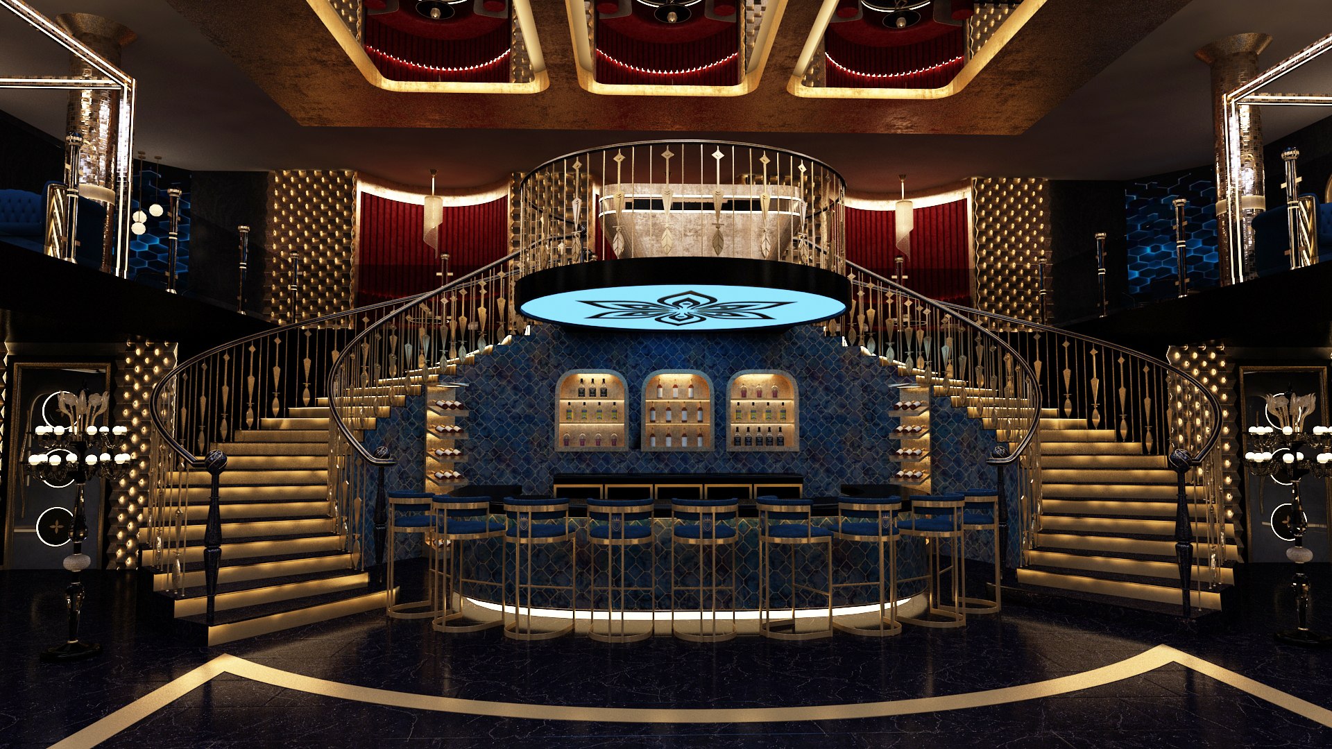 Luxury Nightclub Bar Interior Design 3D Model - TurboSquid 2046082