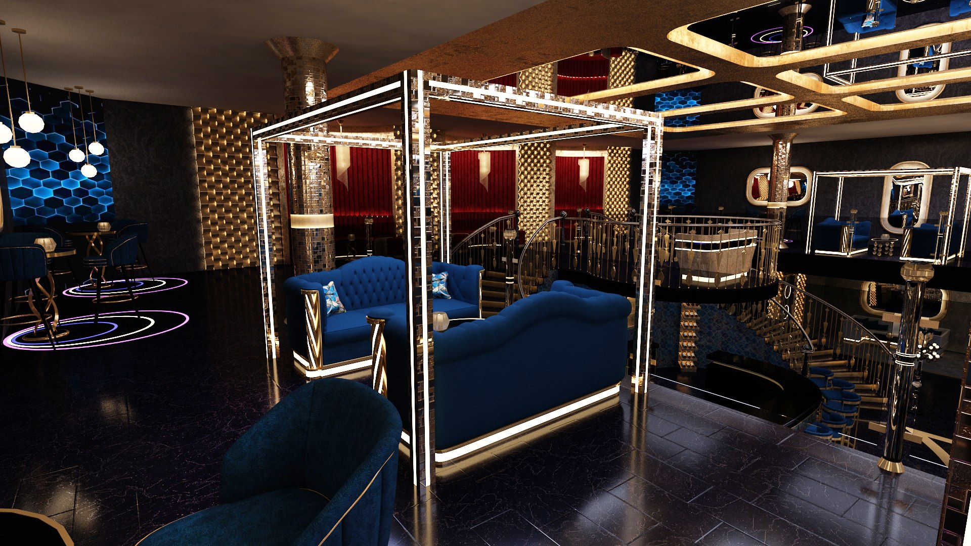 Luxury Nightclub Bar Interior Design 3D Model - TurboSquid 2046082