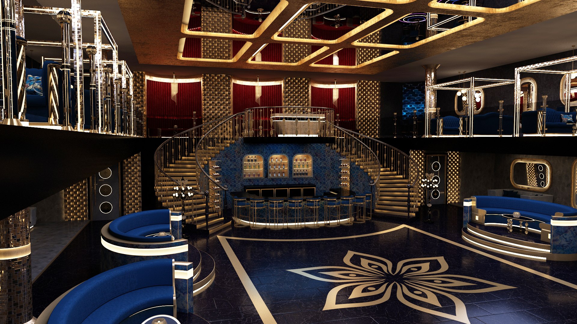 Luxury Nightclub Bar Interior Design 3D Model - TurboSquid 2046082