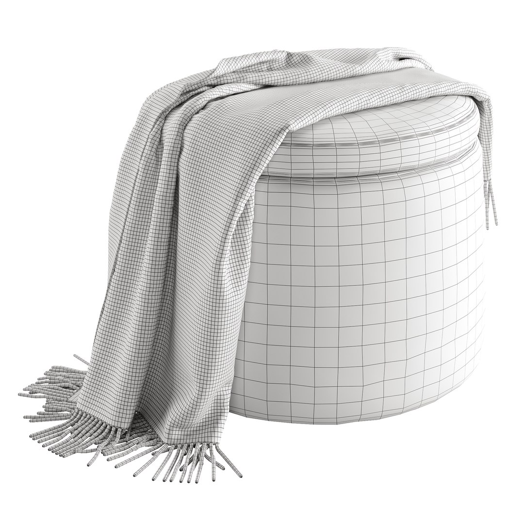 3D Benson Velvet Storage Ottoman - TurboSquid 2427152