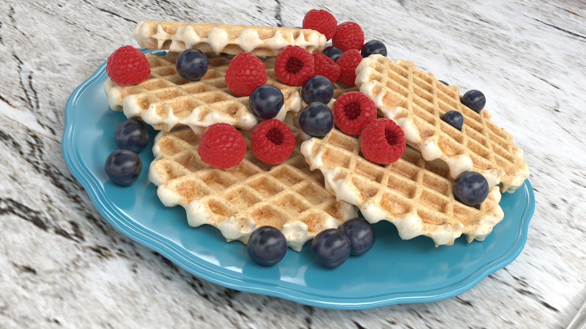 Pancake With Blueberry And Raspberry 3D Model - TurboSquid 1745448