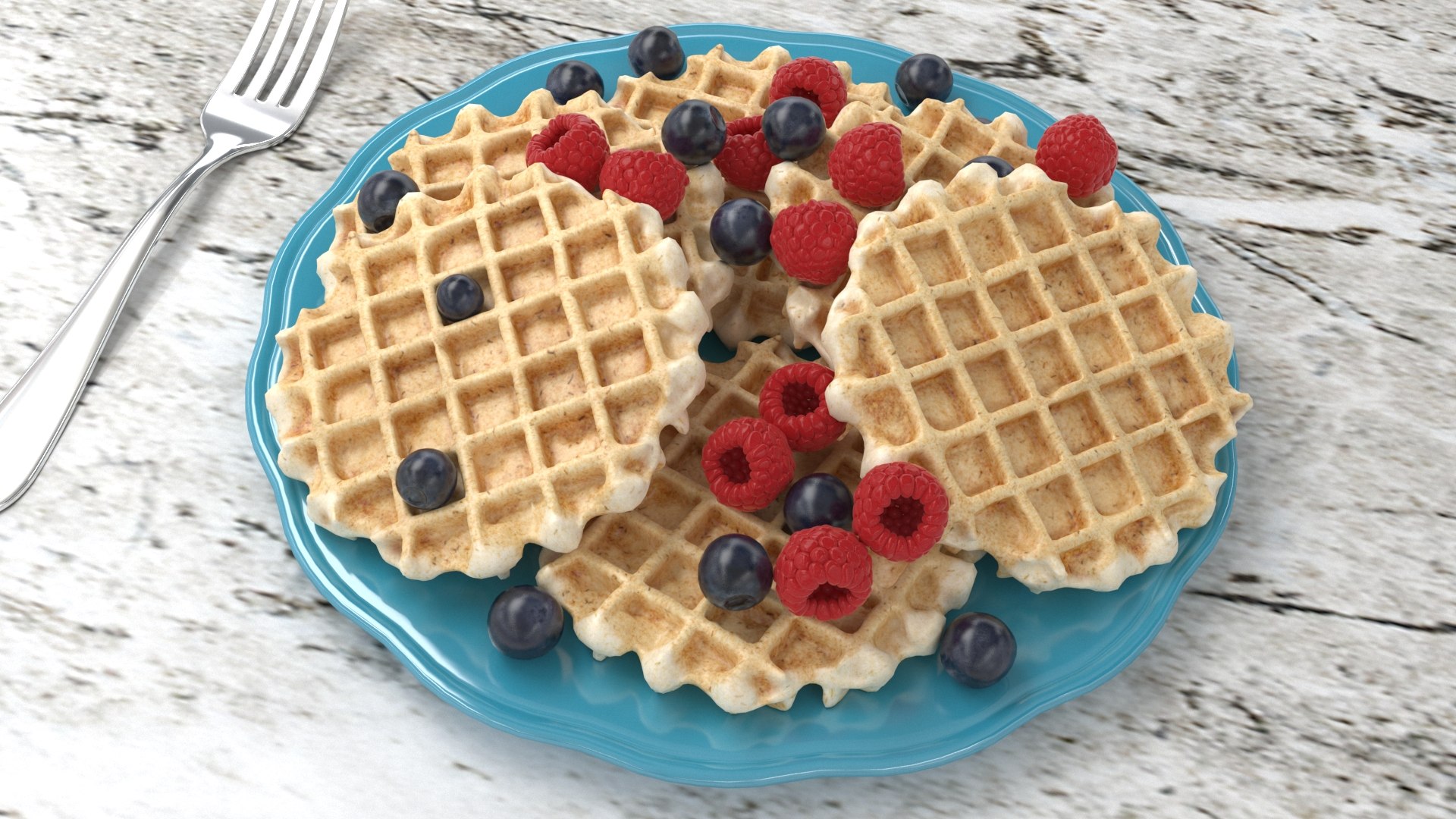 Pancake With Blueberry And Raspberry 3D Model - TurboSquid 1745448