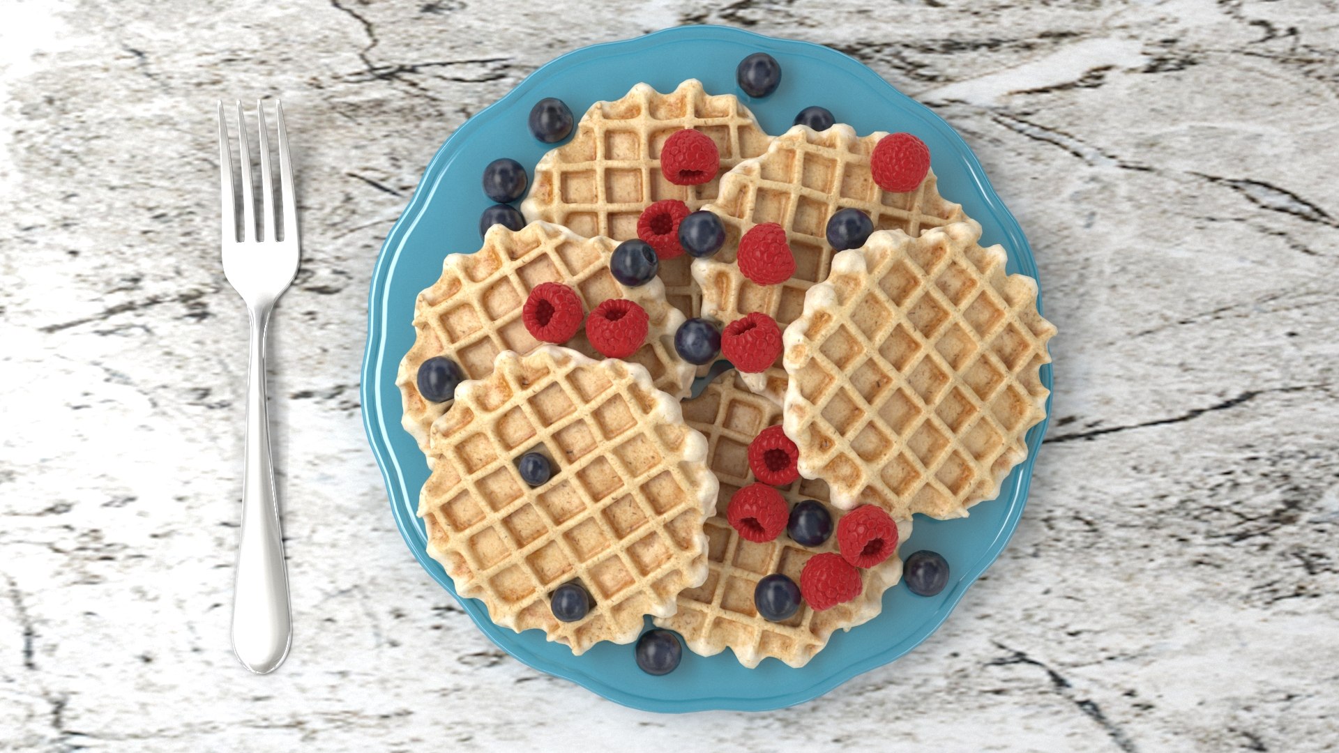 Pancake With Blueberry And Raspberry 3D Model - TurboSquid 1745448