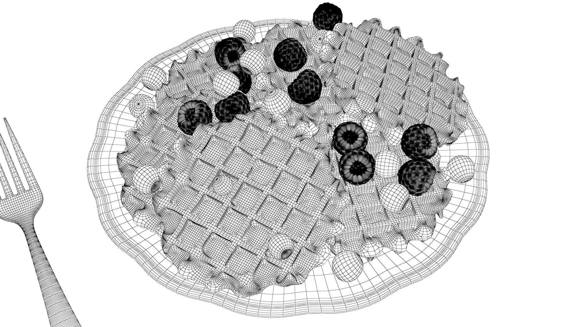 Pancake With Blueberry And Raspberry 3D Model - TurboSquid 1745448