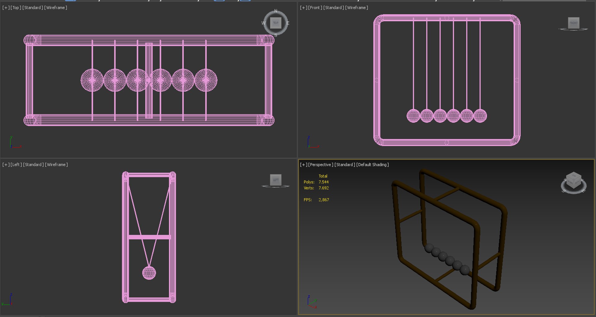 3D Newton Cradle Model - TurboSquid 2128402