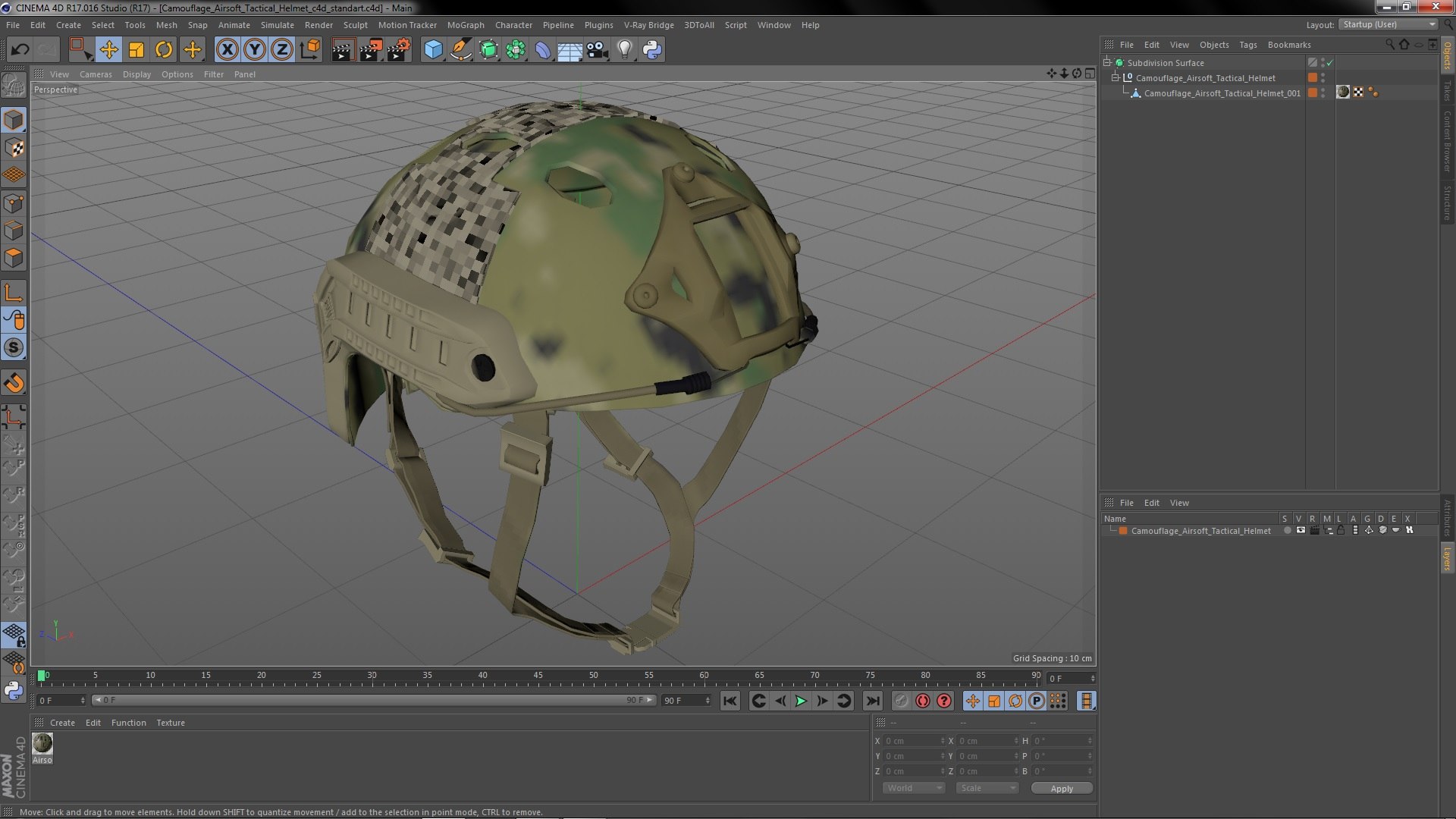 Camouflage Airsoft Tactical Helmet 3D model - TurboSquid 2108901