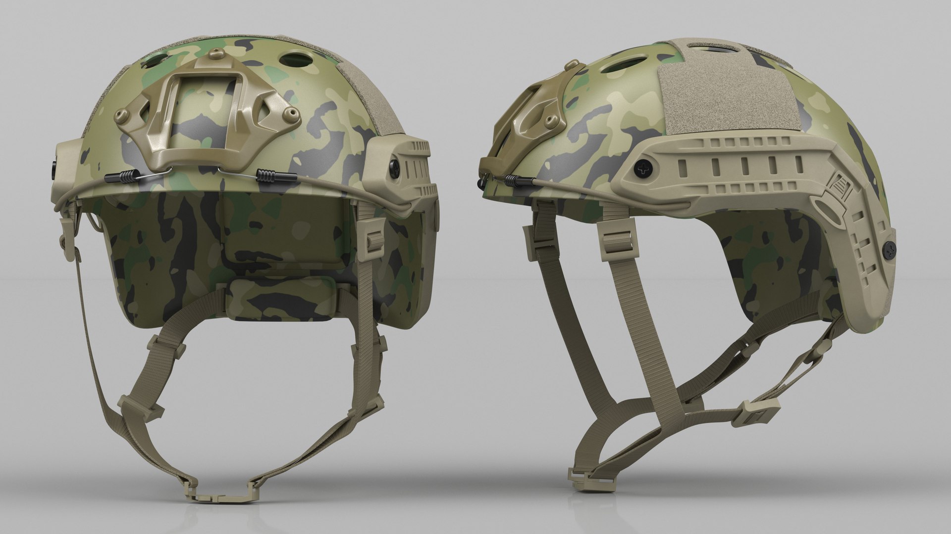 Camouflage Airsoft Tactical Helmet 3D Model - TurboSquid 2108901