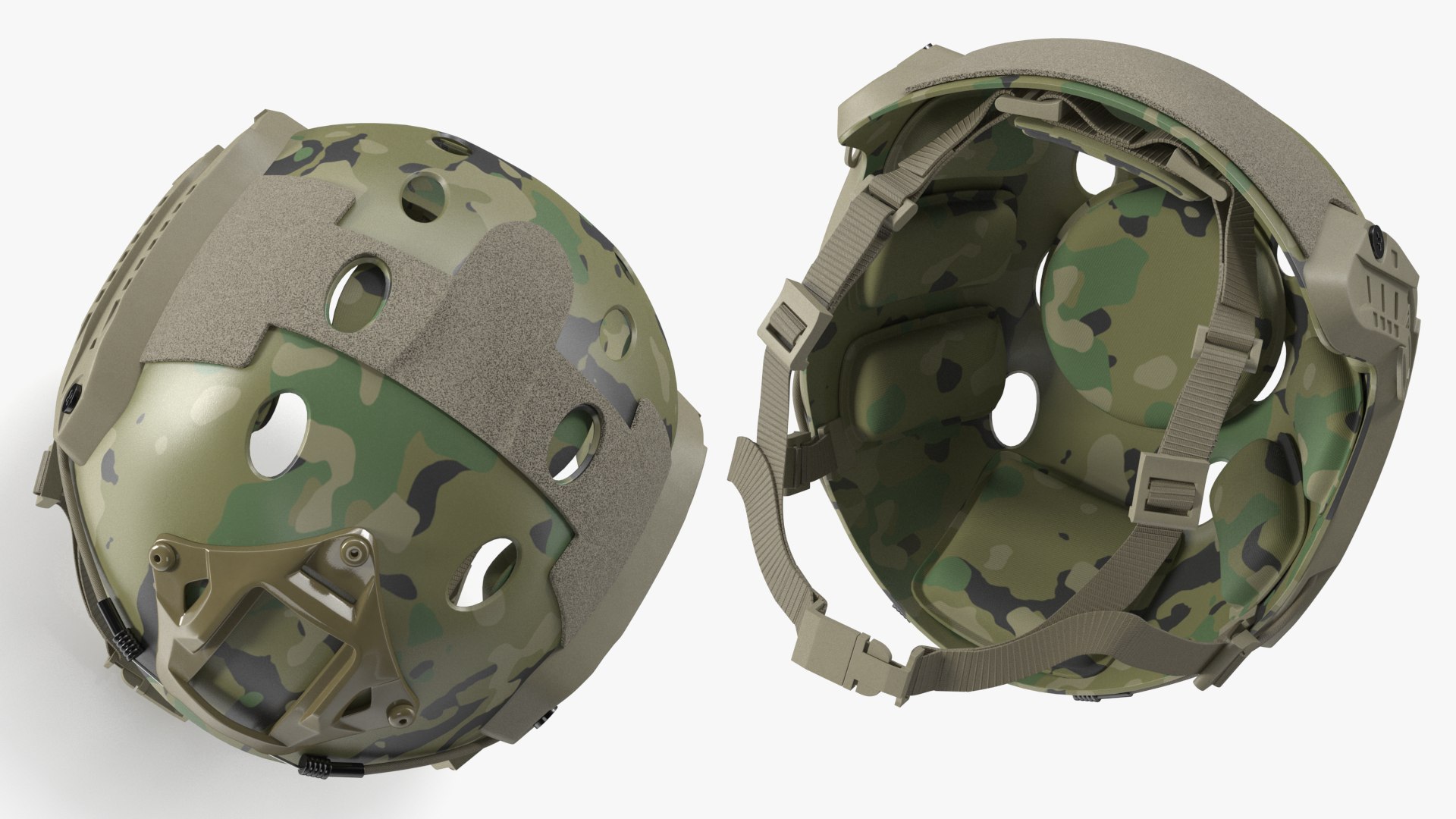 Camouflage Airsoft Tactical Helmet 3D Model - TurboSquid 2108901