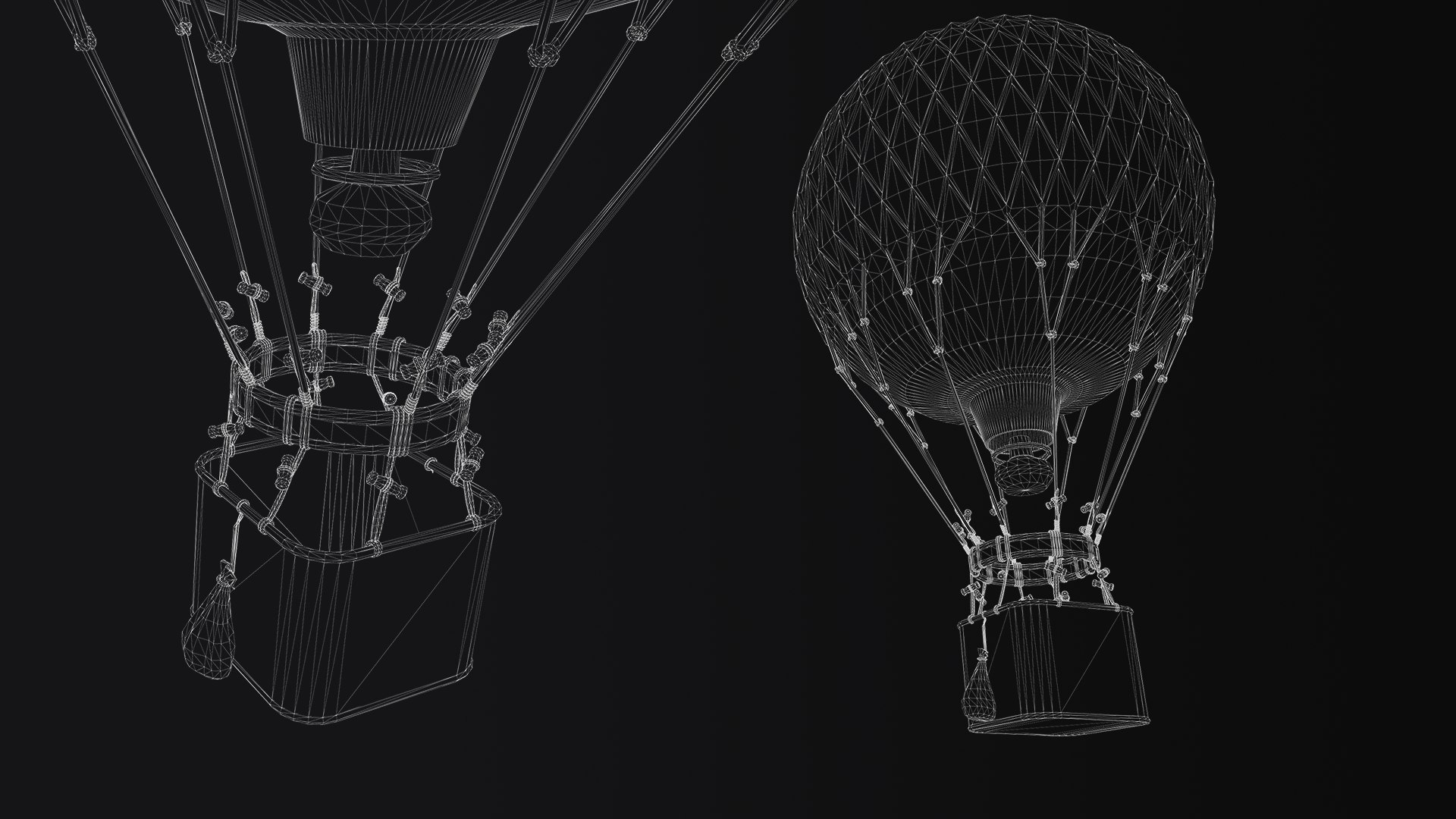 Steampunk Air Balloon Model Game Ready Kitbash Textured Model ...