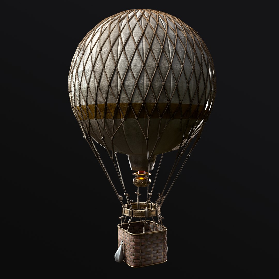 Steampunk Air Balloon Model Game Ready Kitbash Textured Model ...