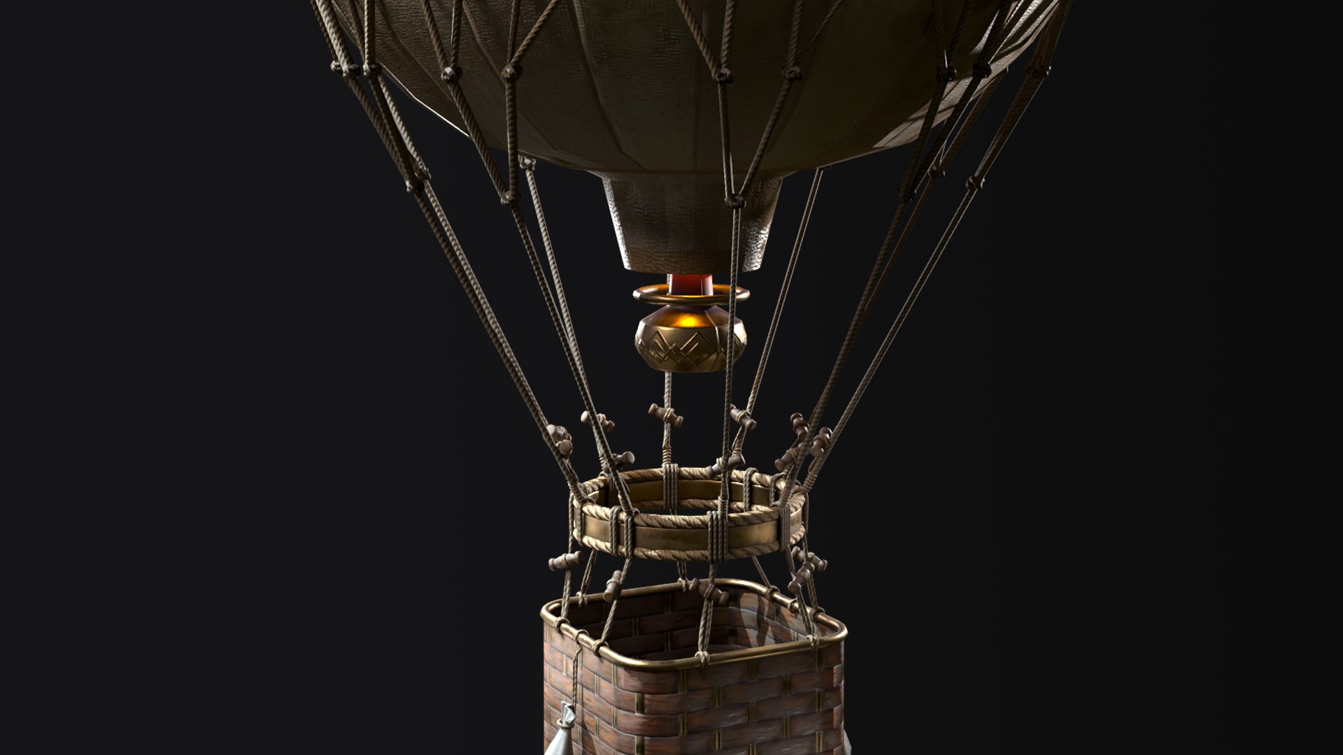 Steampunk Air Balloon Model Game Ready Kitbash Textured Model ...