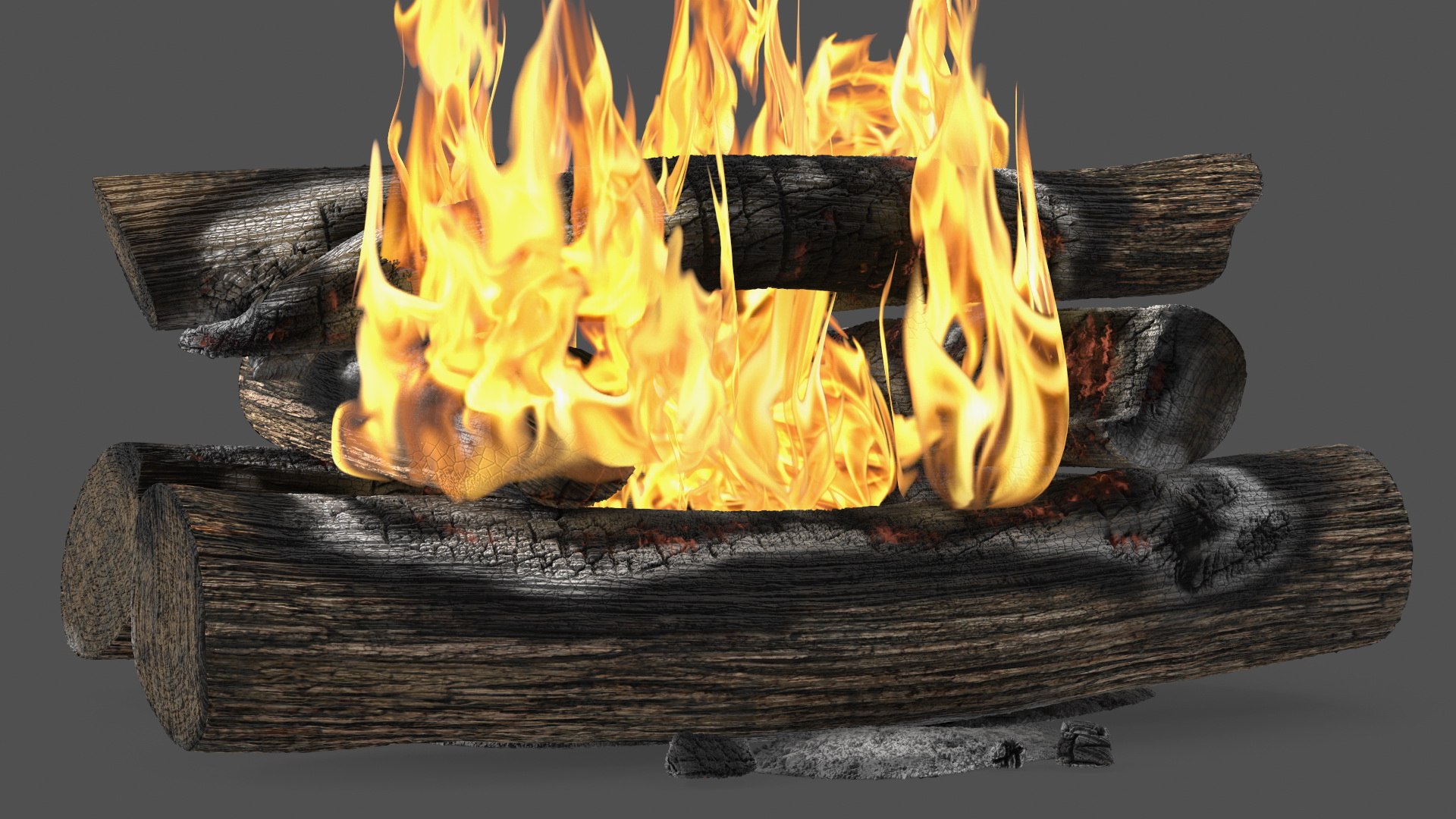 3D Burning Wooden Logs Collection - TurboSquid 2303119