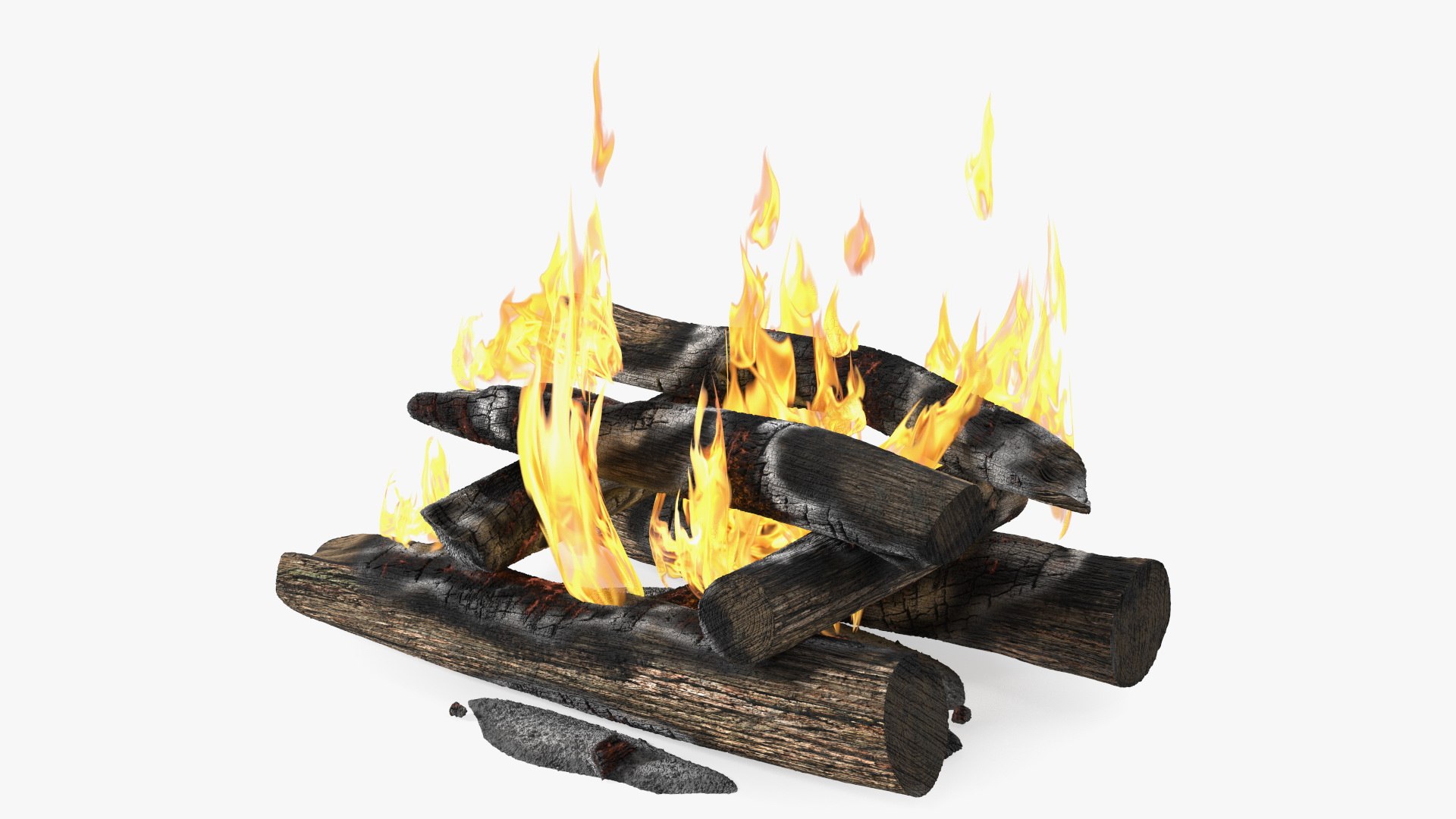 3D Burning Wooden Logs Collection - TurboSquid 2303119