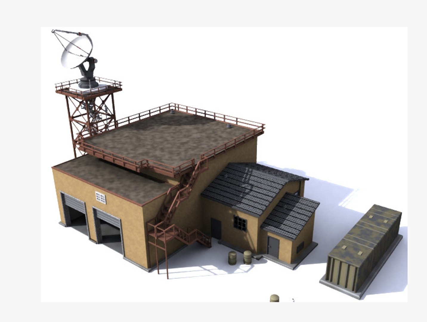 military base resolution 3d model