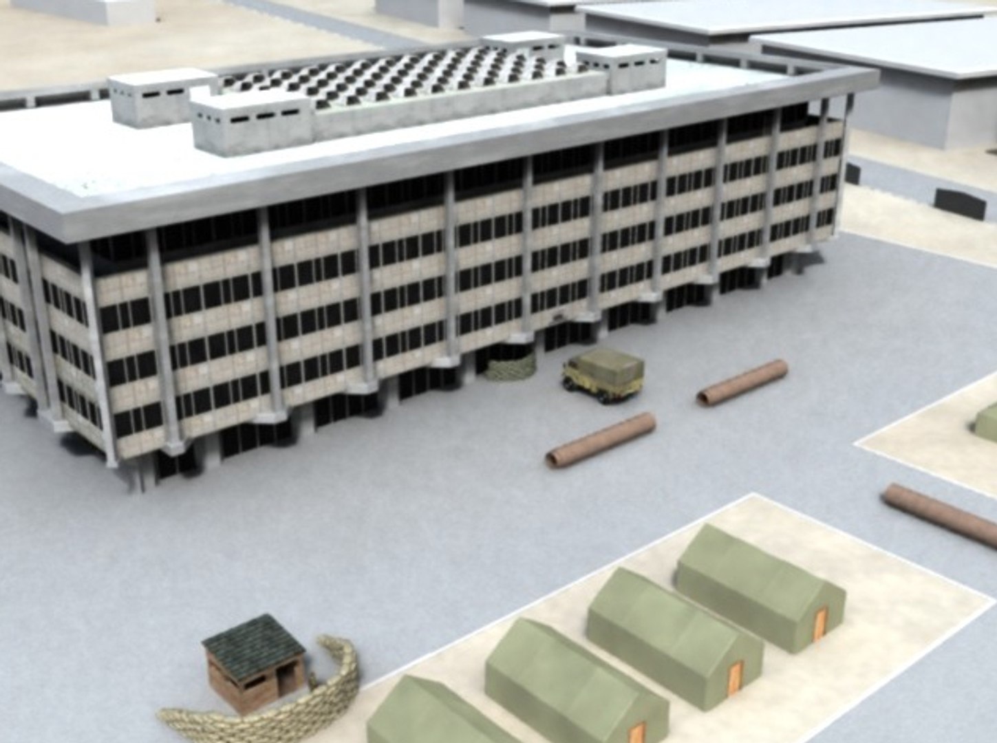 military base resolution 3d model