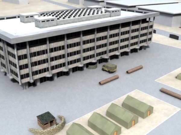 military base resolution 3d model