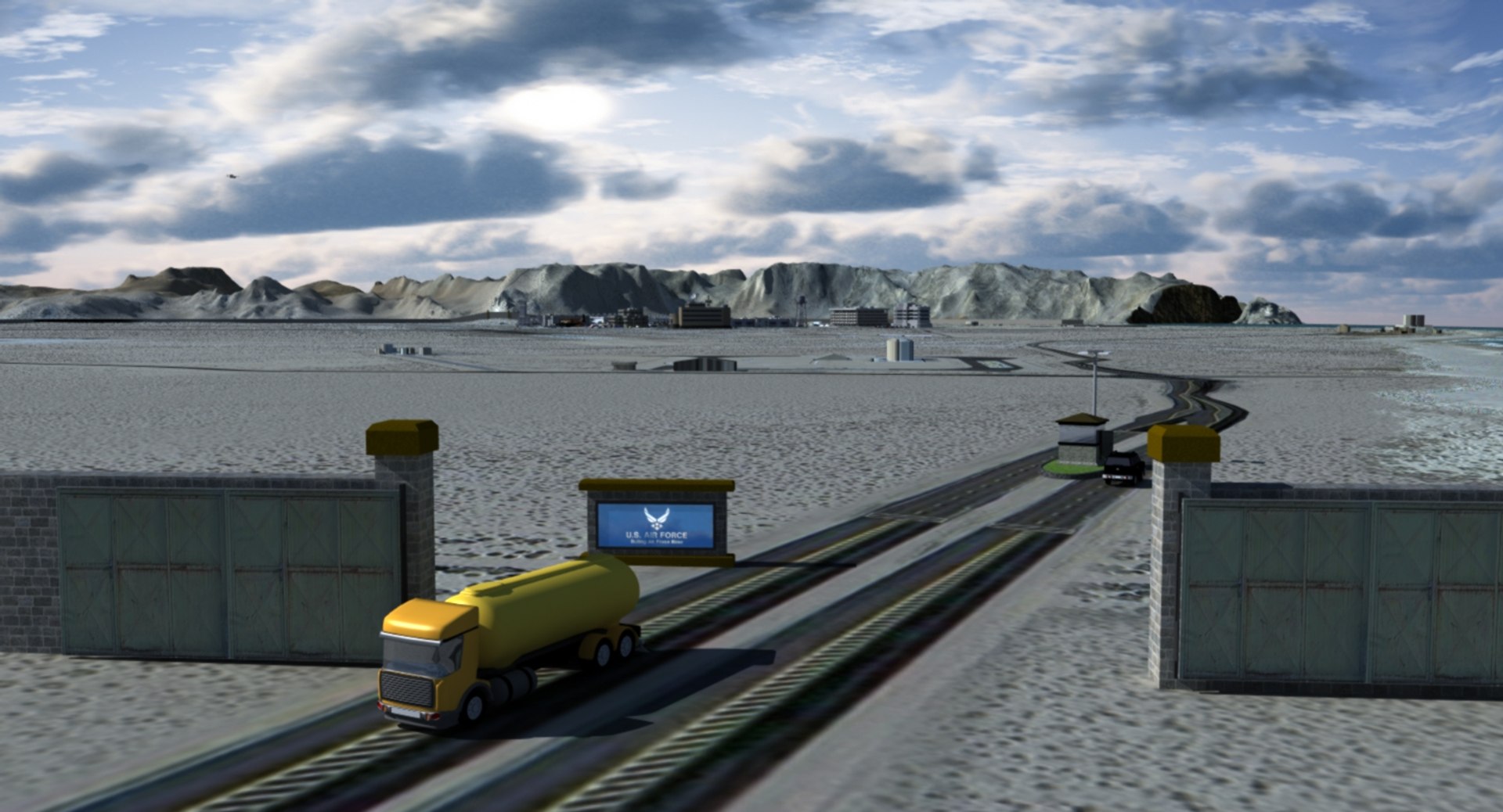 military base resolution 3d model