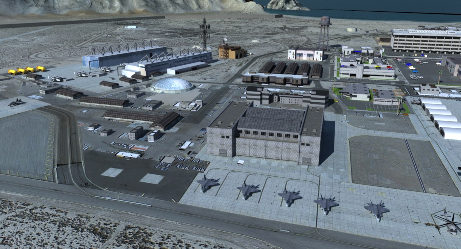 military base resolution 3d model