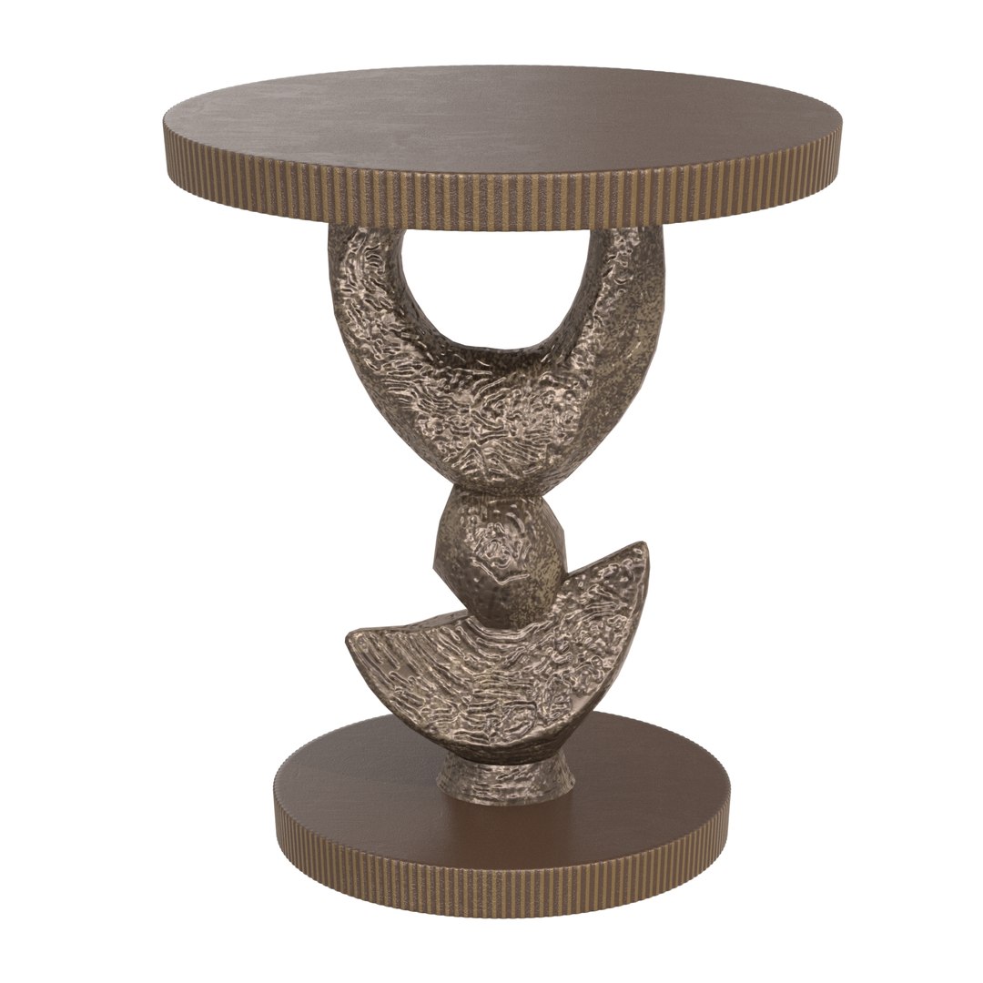 Corbin Bronze Side Table Half Moon 3D Model - TurboSquid 2178009