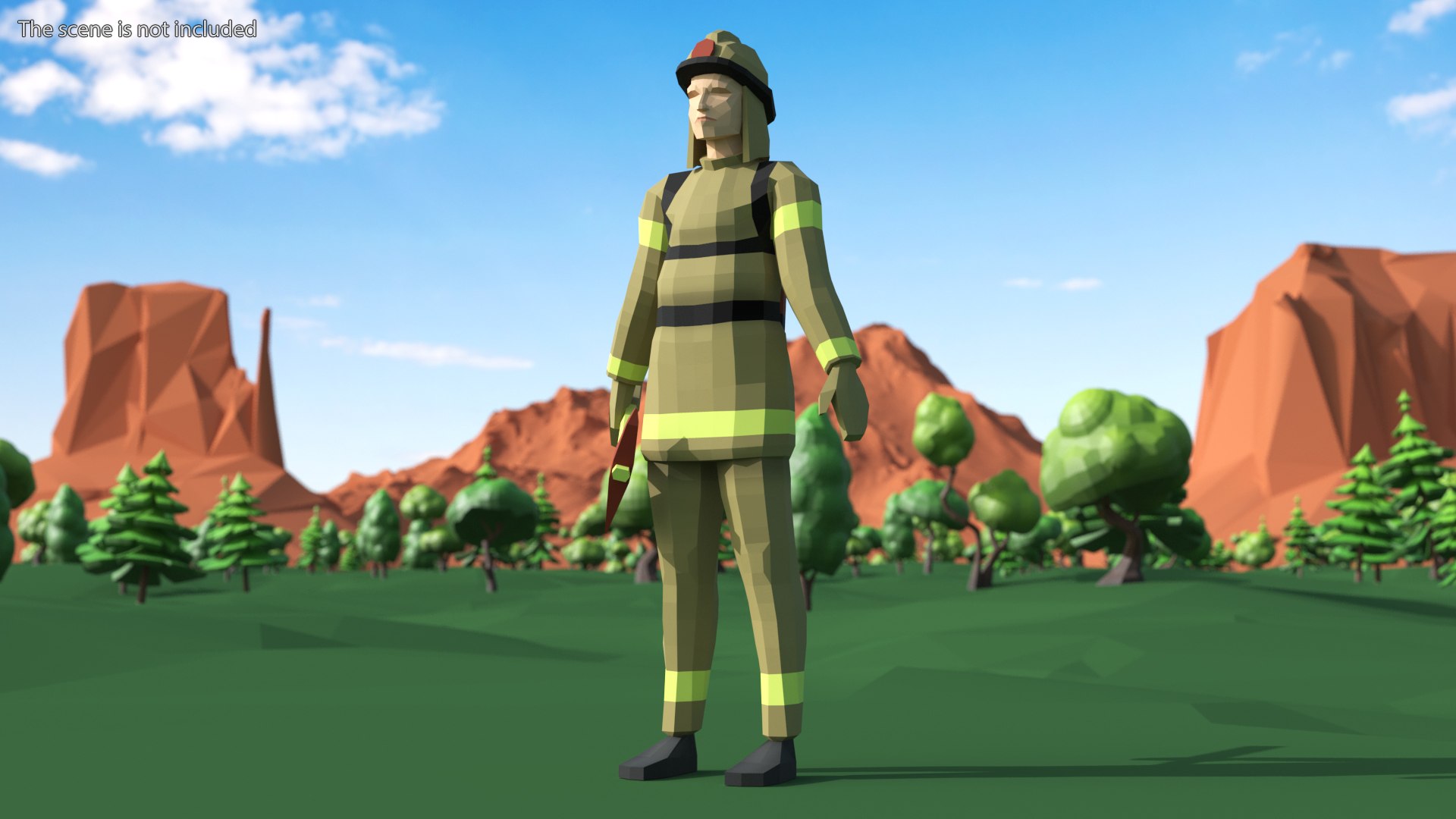 Firefighter Low Poly Rigged For Maya 3D Model - TurboSquid 2189627
