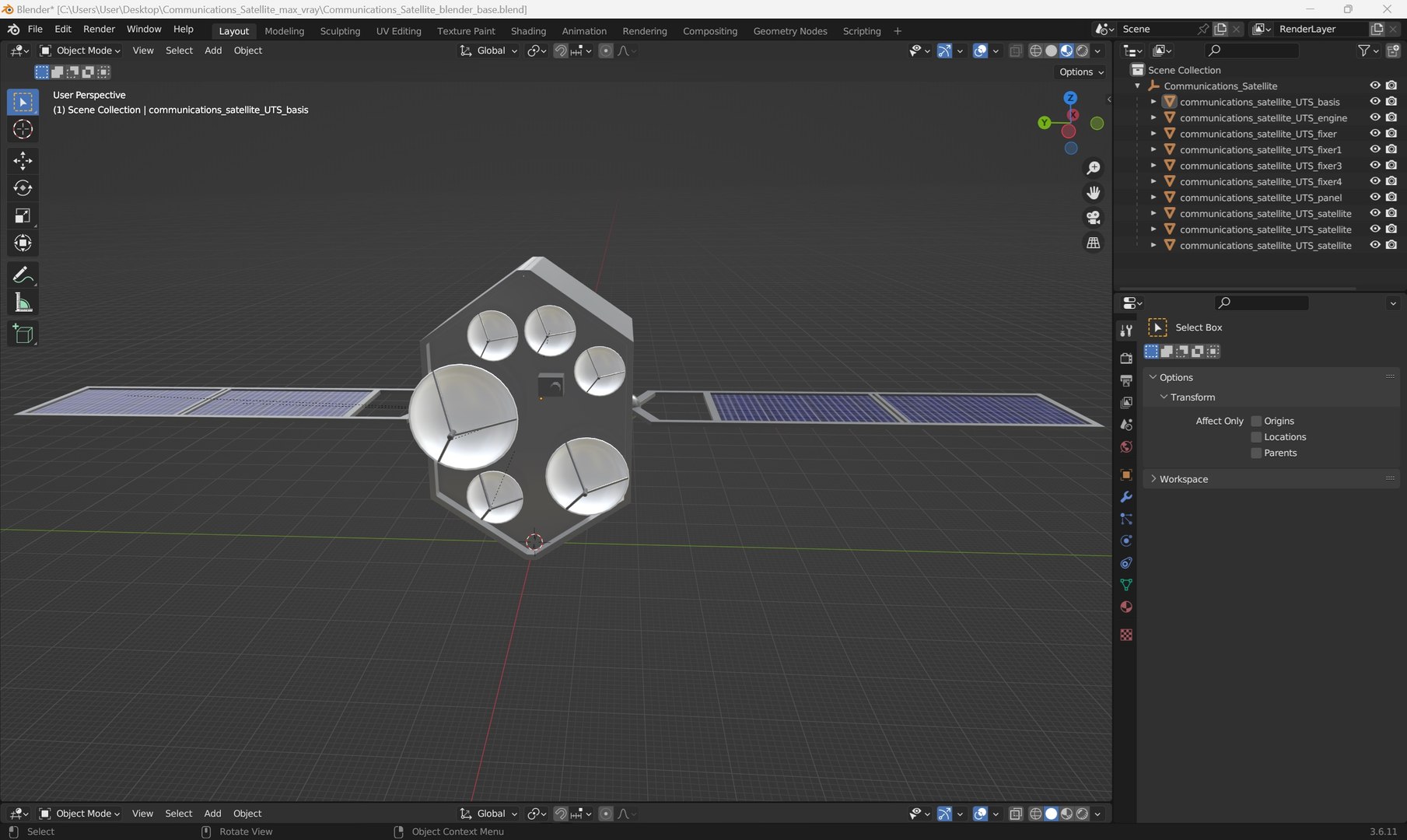 3D Communications Satellite - TurboSquid 2402328