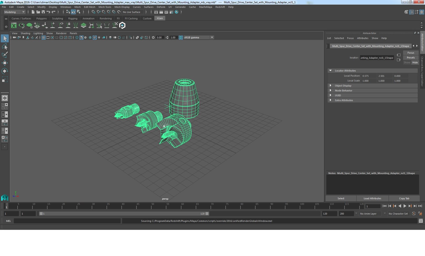3D multi spur drive center - TurboSquid 1609736