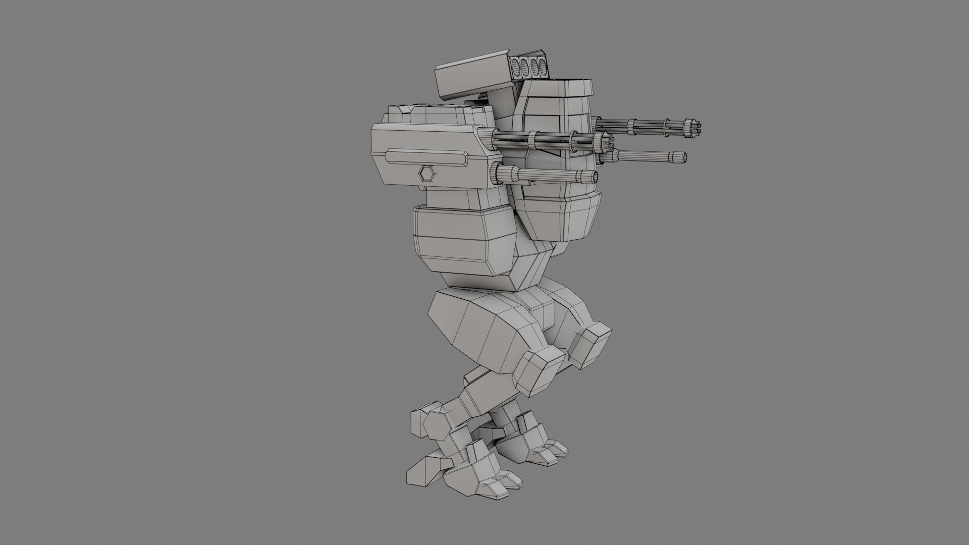 SF Light Weight Mech - Low Poly - Game Ready - PBR 3D Model ...
