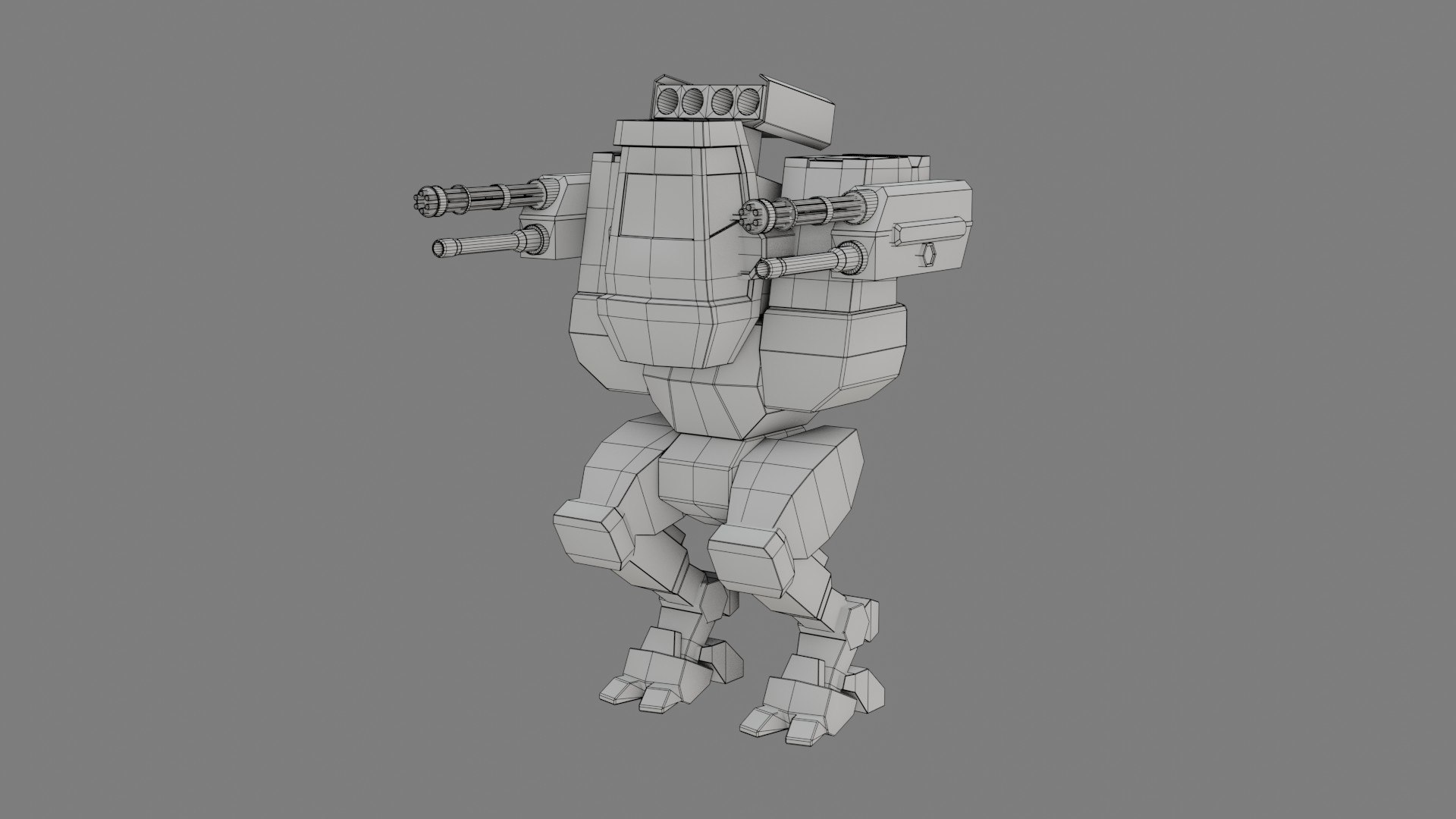 SF Light Weight Mech - Low Poly - Game Ready - PBR 3D Model ...