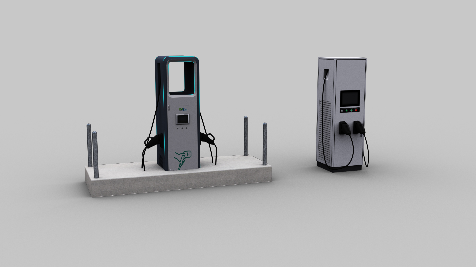 Electric Vehicle Chargers Pack 3 3D - TurboSquid 2119621