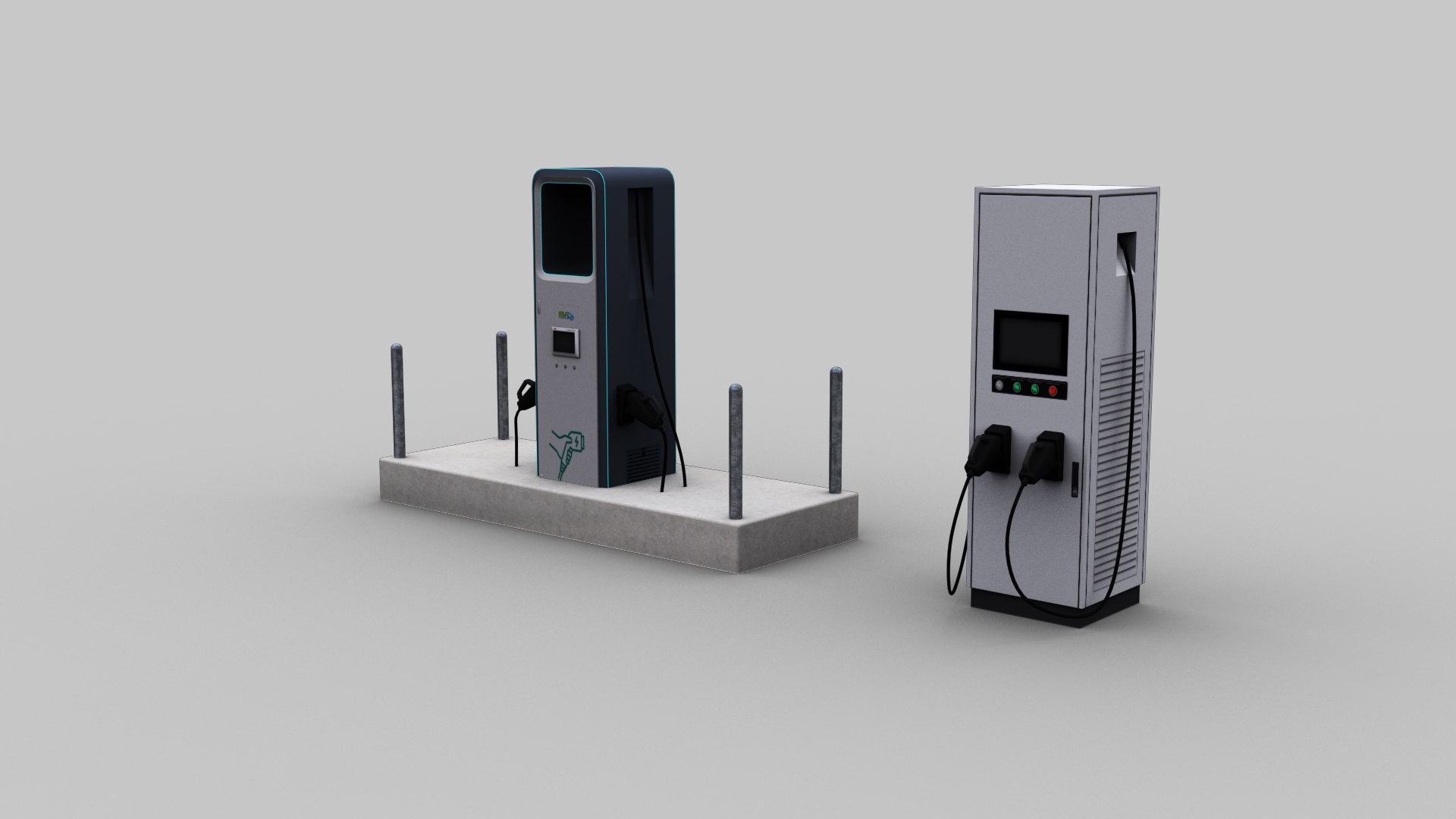 Electric Vehicle Chargers Pack 3 3D - TurboSquid 2119621